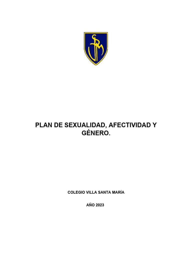 Plan De Sexualidad Afectividad Y Género 2023 Pdf La Sexualidad
