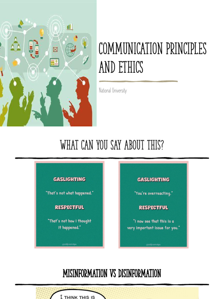2 Communication Principles and Ethics | PDF | Communication | Human Communication