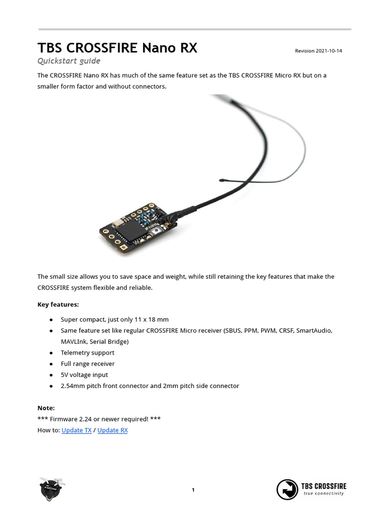 Tbs Crossfire Nano Quickstart | PDF | Electrical Connector | Computer ...