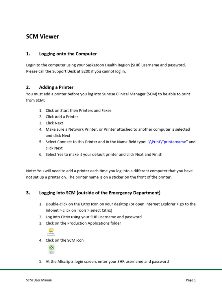 SCM Viewer Manual | PDF | Login | Emergency Department