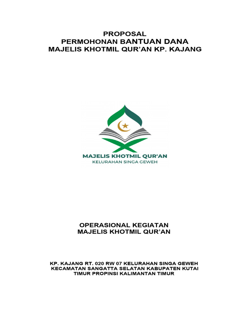 Contoh Proposal Khotmil Quran | PDF
