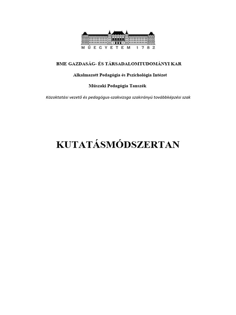Kutatásmódszertan BME | PDF