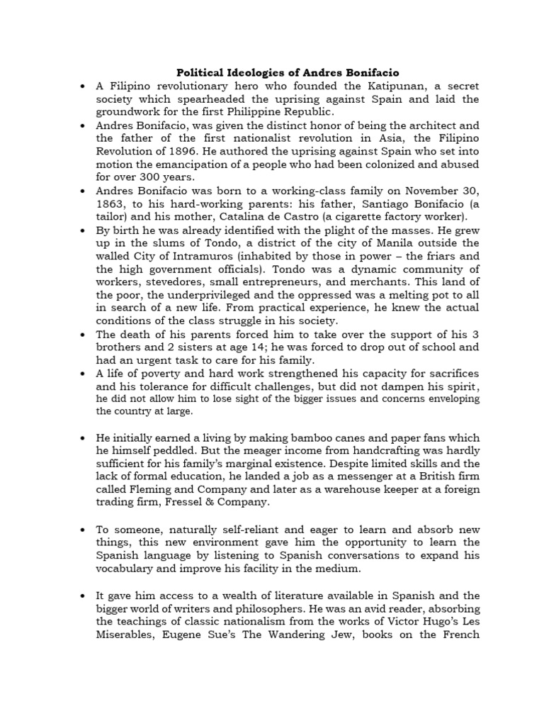 Andres Bonifacio | PDF | Philippines