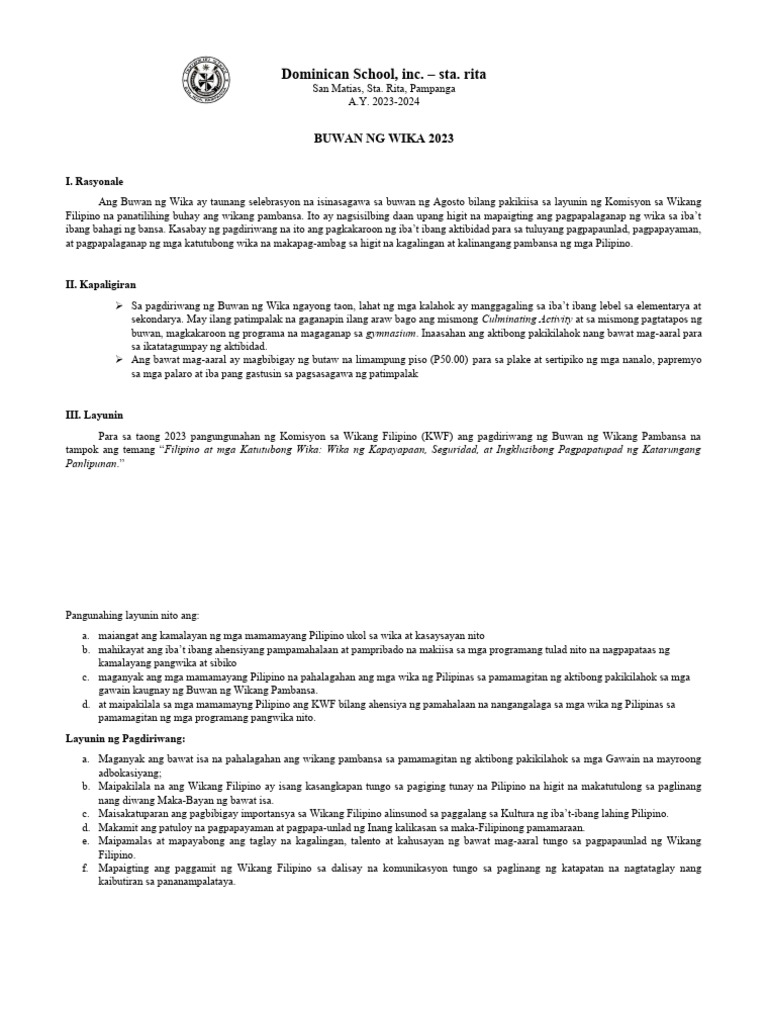 Filipino Club Proposal 2023 2 | PDF