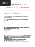 Physical Activity Questionnaire (PAQ-A) | PDF | Workweek And Weekend ...