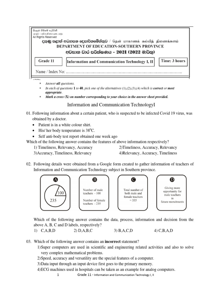Grade 11 ICT 3rd Term Test Papers | PDF | World Wide Web | Internet & Web