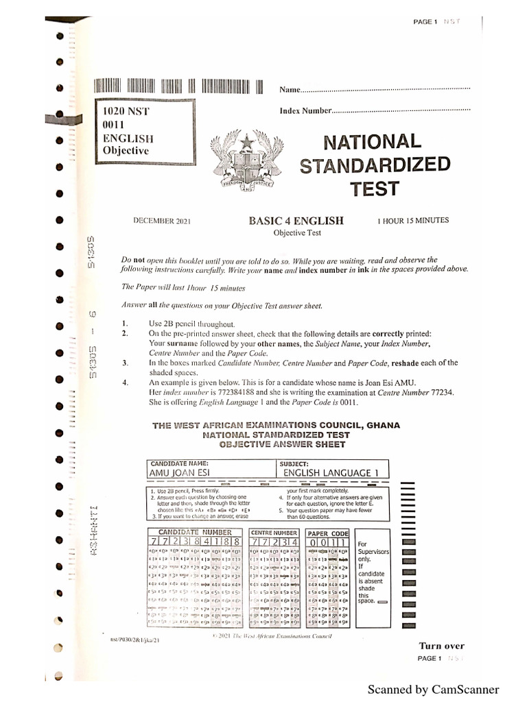 National Standard Test English | PDF