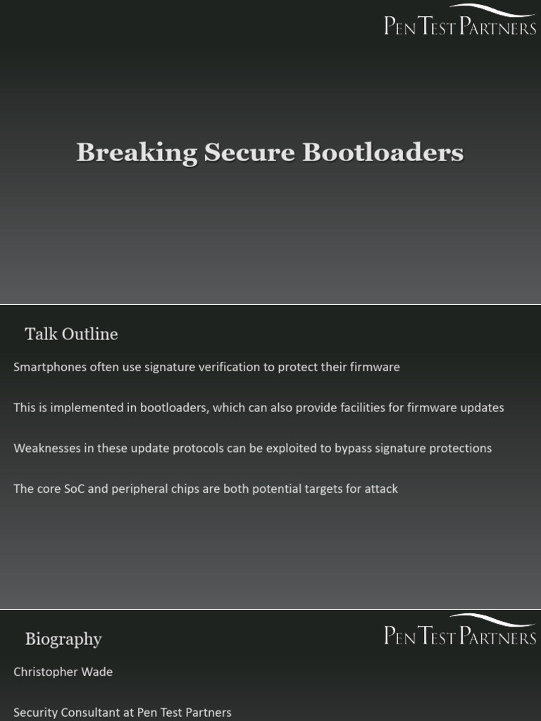 Us 21 Breaking Secure Bootloaders | PDF | Booting | Android (Operating System)