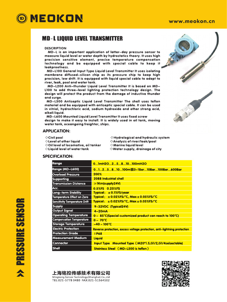 MD-L Liquid Level Transmitter | PDF