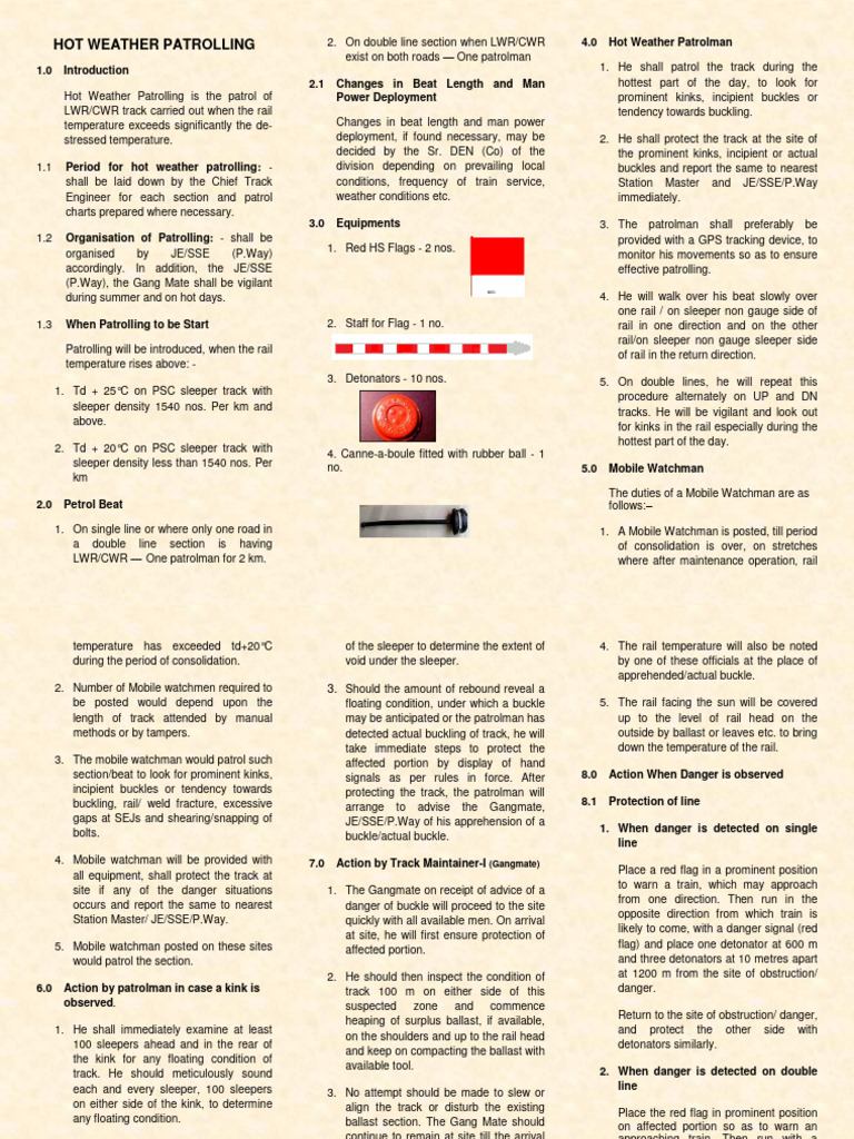 Hot Weather Patrolling Guidelines | PDF