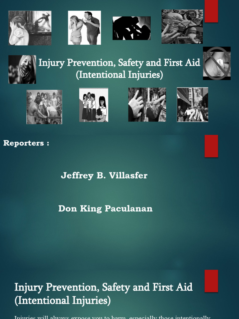First Aid for Intentional Injuries | PDF | Bullying | Sexual Intercourse