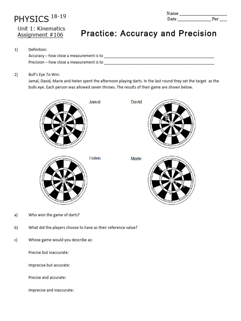 106 Practice - Accuracy and Precision | PDF