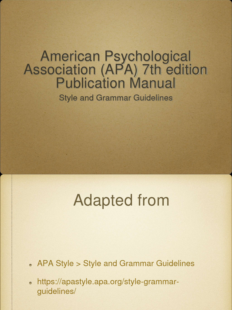 APA 7th Ed. | PDF | Citation | Apa Style