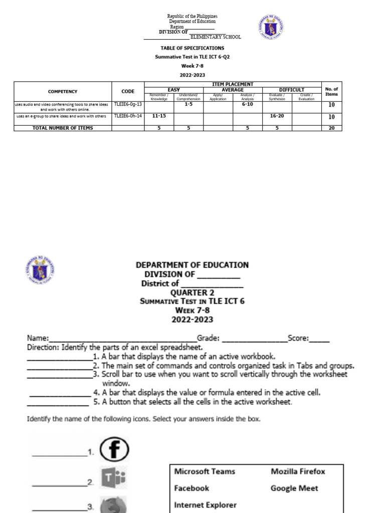 ST4 - Tle Ict 6 - Q2 | PDF