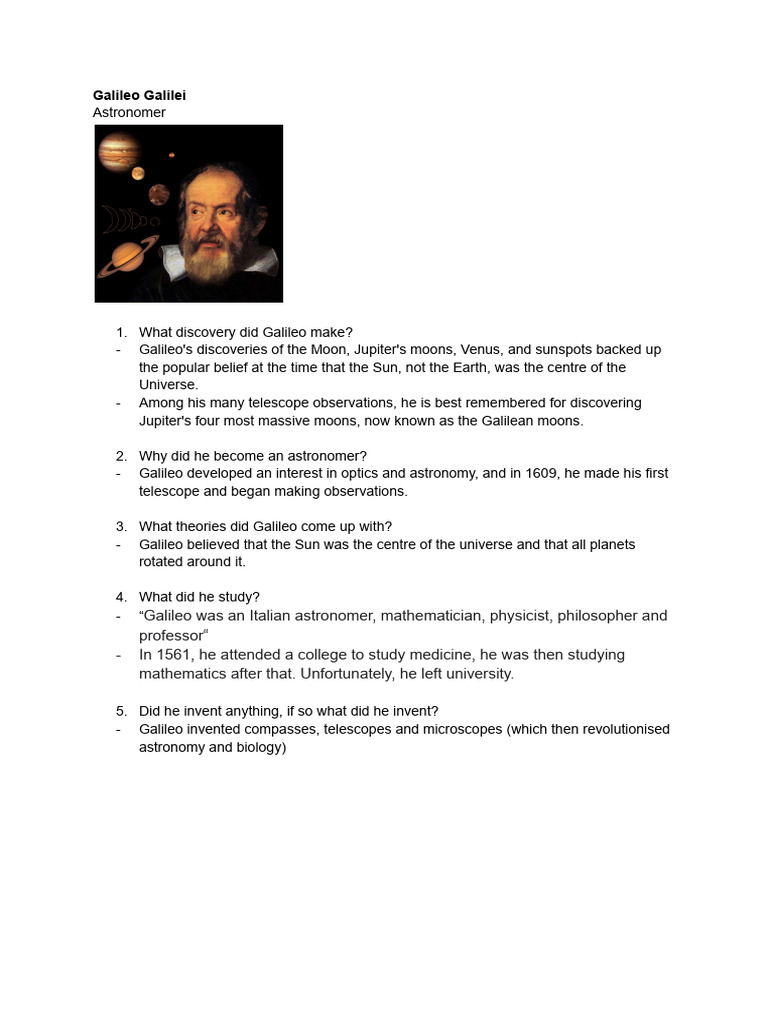 Science Gallileo | PDF