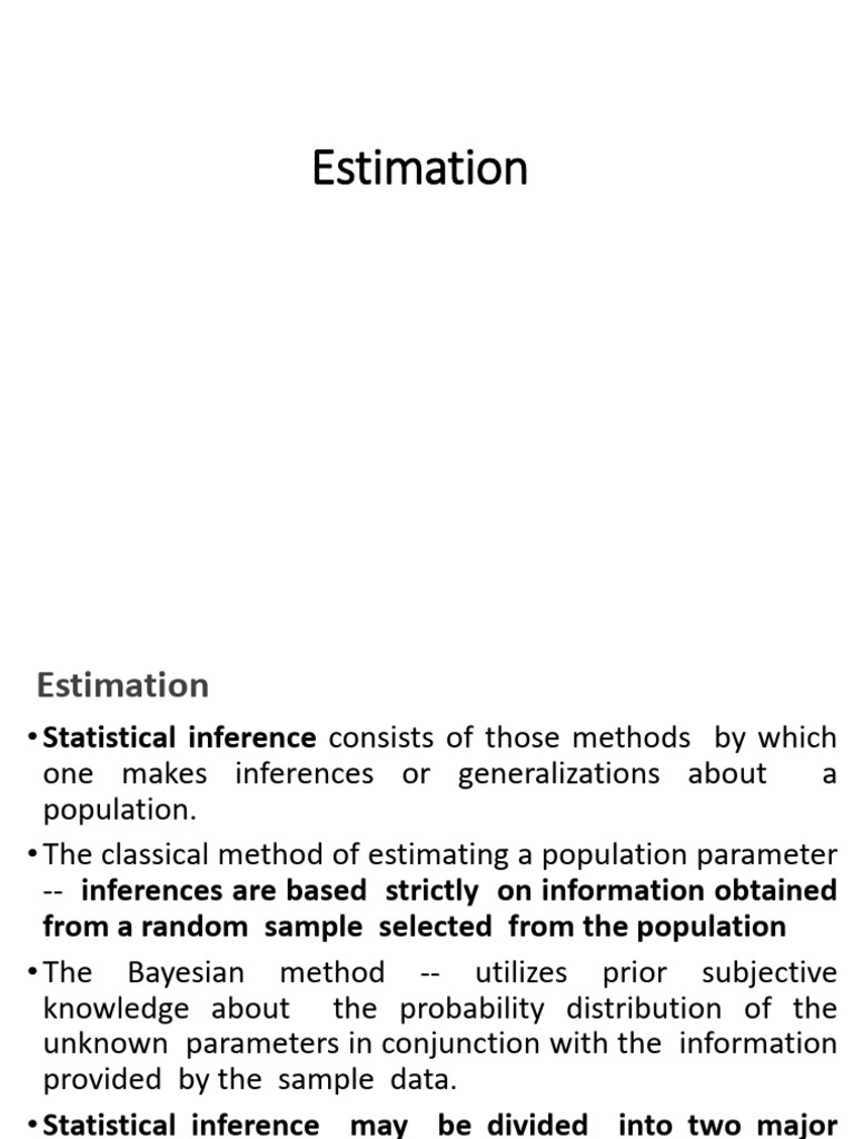 Estimation 1 Pdf Estimator Estimation Theory