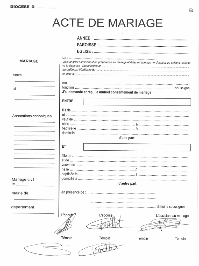 Acte de Mariage | PDF