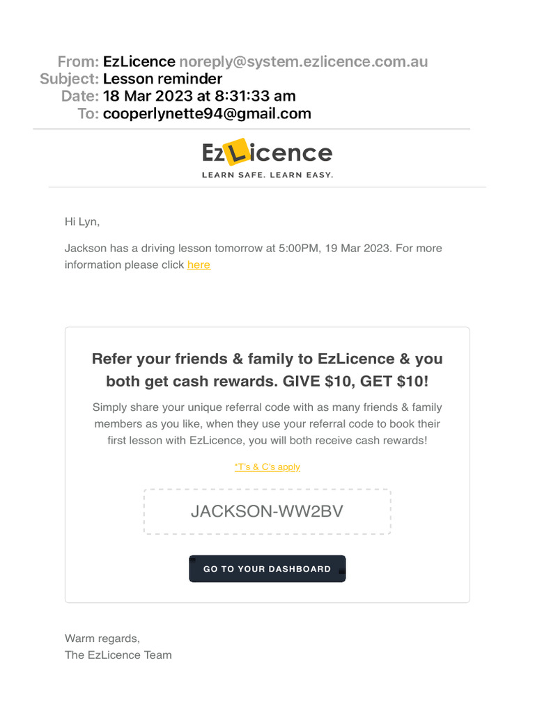 Lesson Reminder | PDF