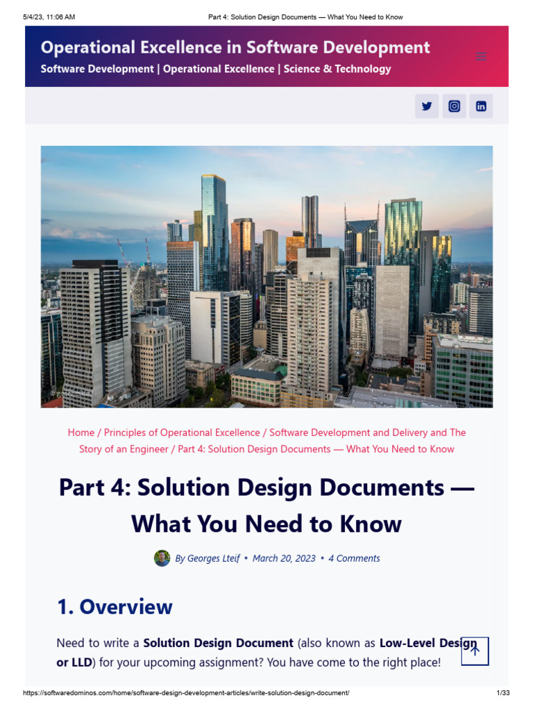 Part 4 - Solution Design Documents - What You Need To Know | PDF ...
