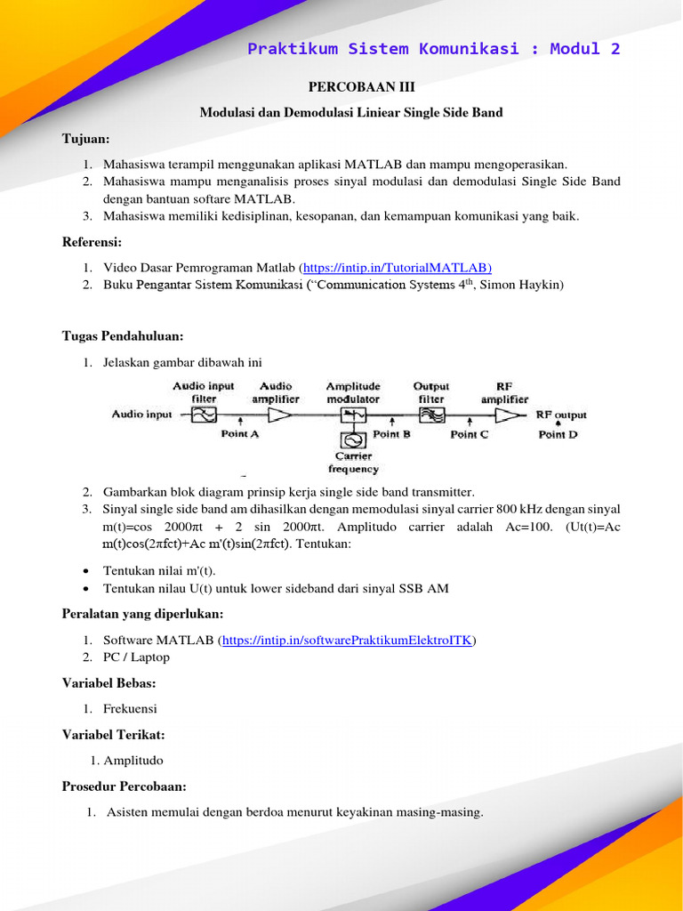 Modul 2 Percobaan 3 (AM-SSB) | PDF | Komputer