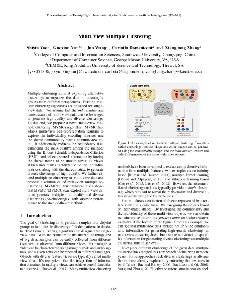 Multiview Multiple Clustering Pdf