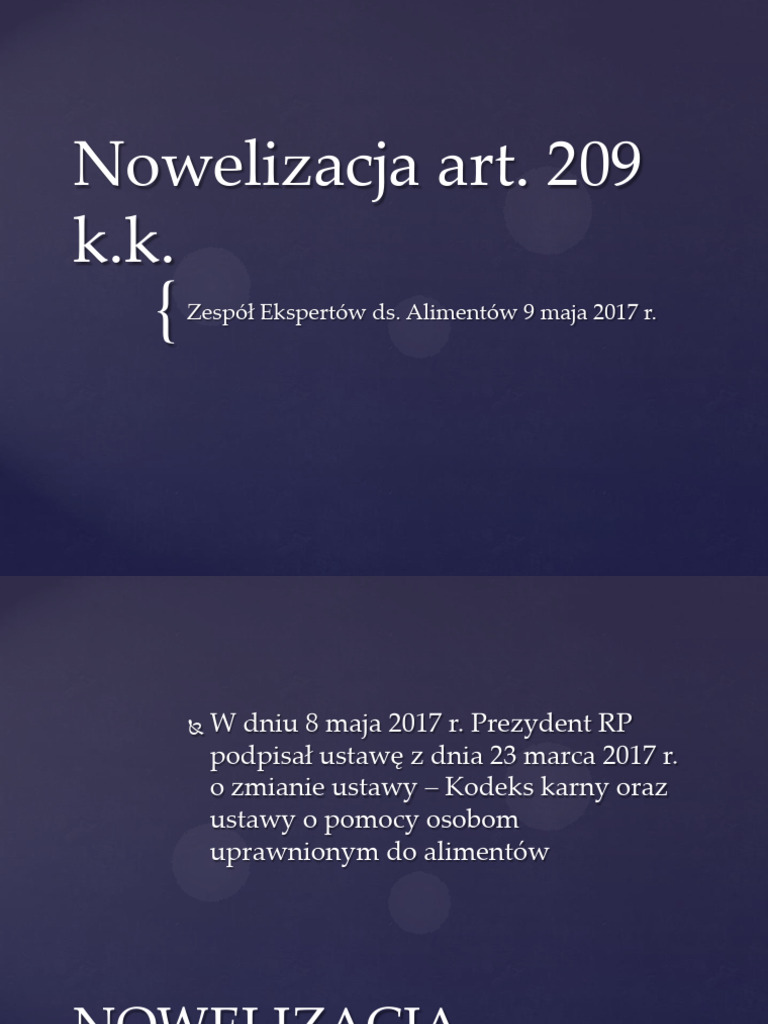 Nowelizacja Art 209 | PDF