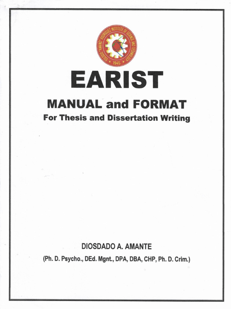 Earist Manual and Format For Thesis | PDF