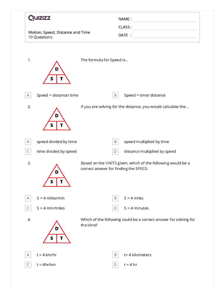 Motion, Speed, Distance and Time | PDF | Speed | Mechanics