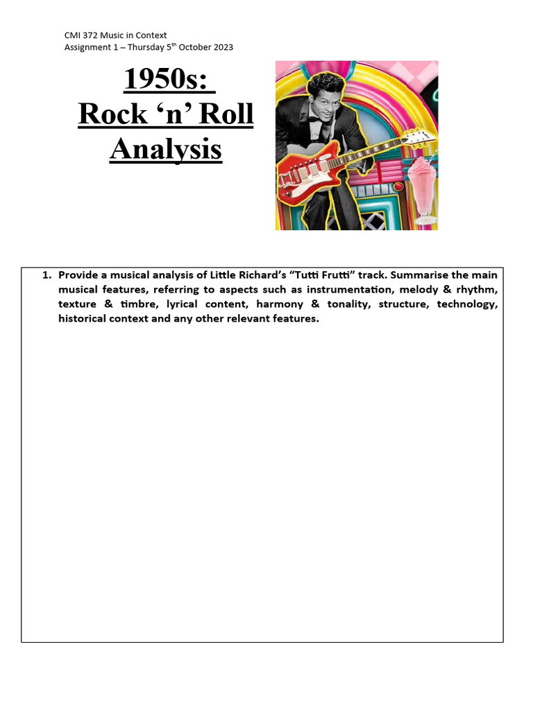 Rock 'N' Roll Assignment 1 October 2023 | PDF | Rock And Roll | Tempo