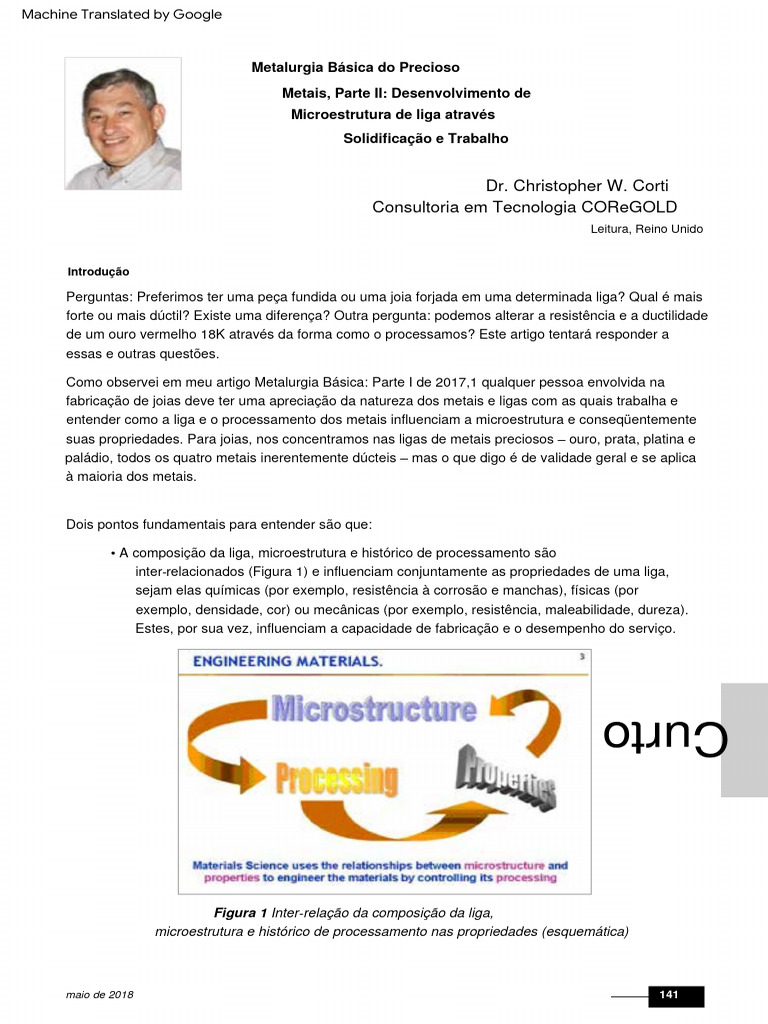 Metalurgia Básica Dos Metais Preciosos (Parte 2) | PDF | Liga | Ductilidade