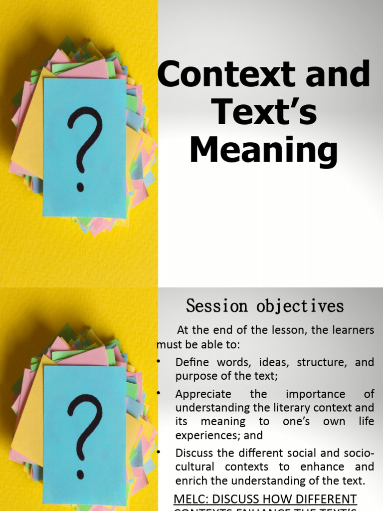 Text and Context 2023 2024 | PDF