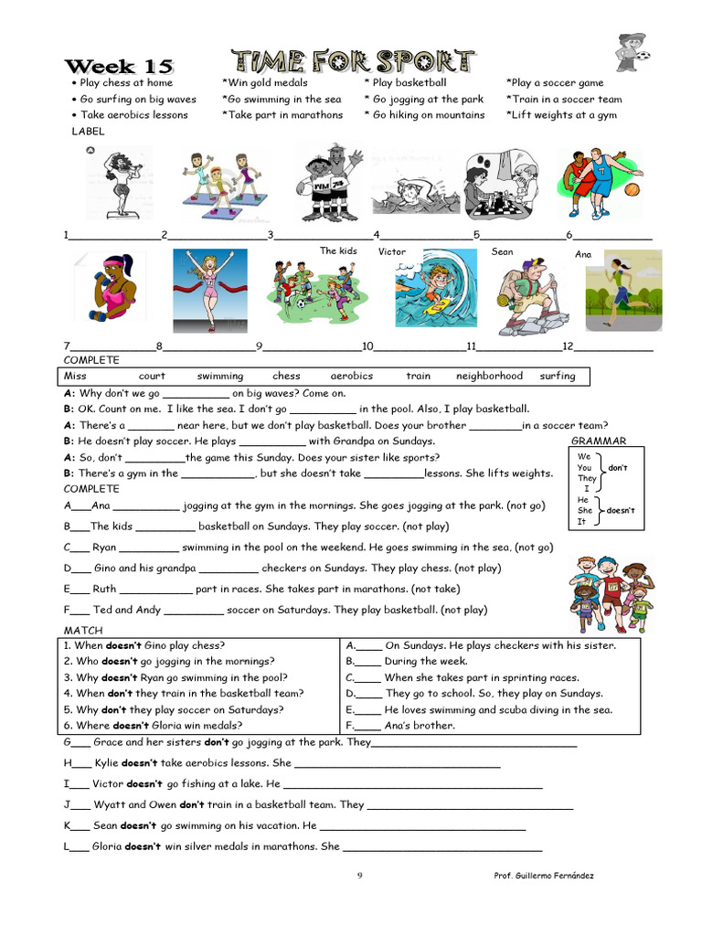 Week 10 Time For Sport 4º Año | PDF | Swimming | Physical Exercise