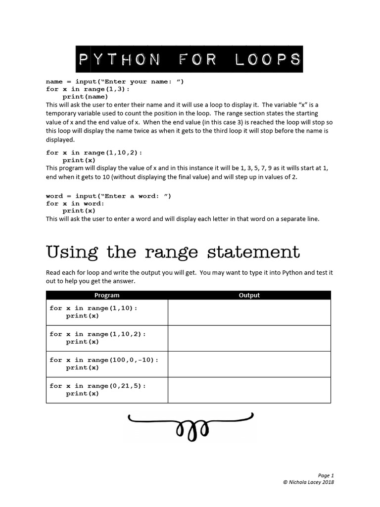 03 - For Loops | PDF | Teaching Methods & Materials | Art