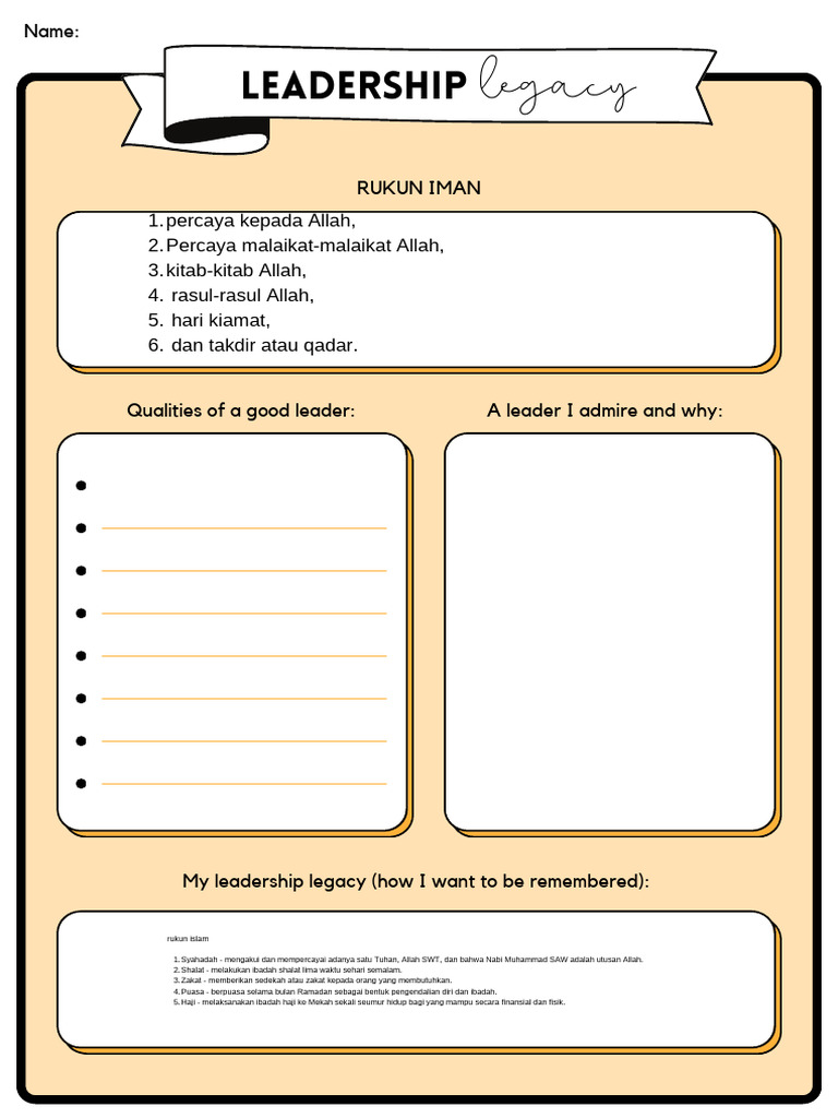 Student Leadership Reflection Worksheet | PDF