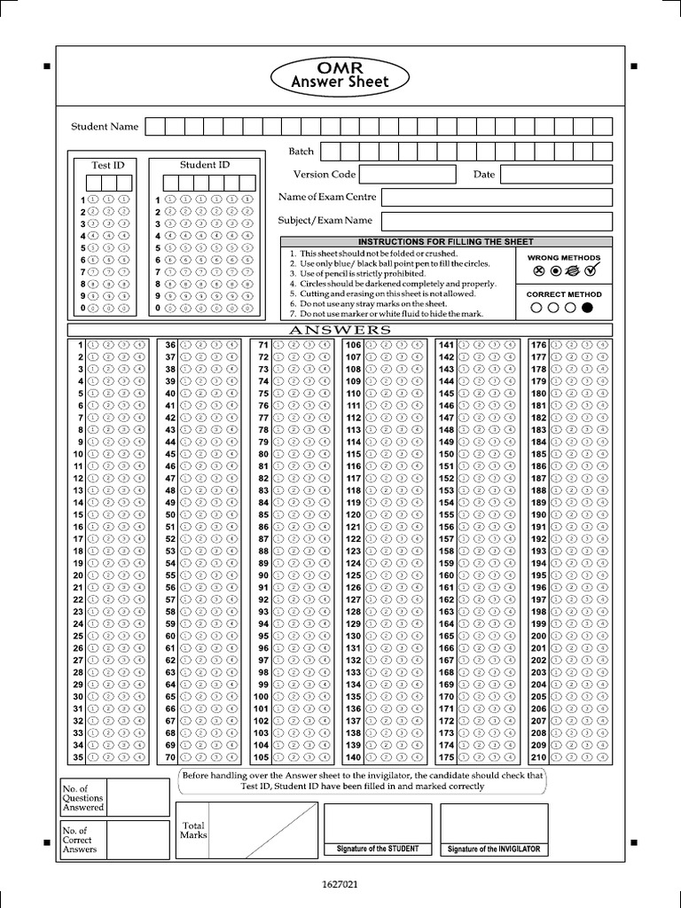 Keam Omr Sheet | PDF