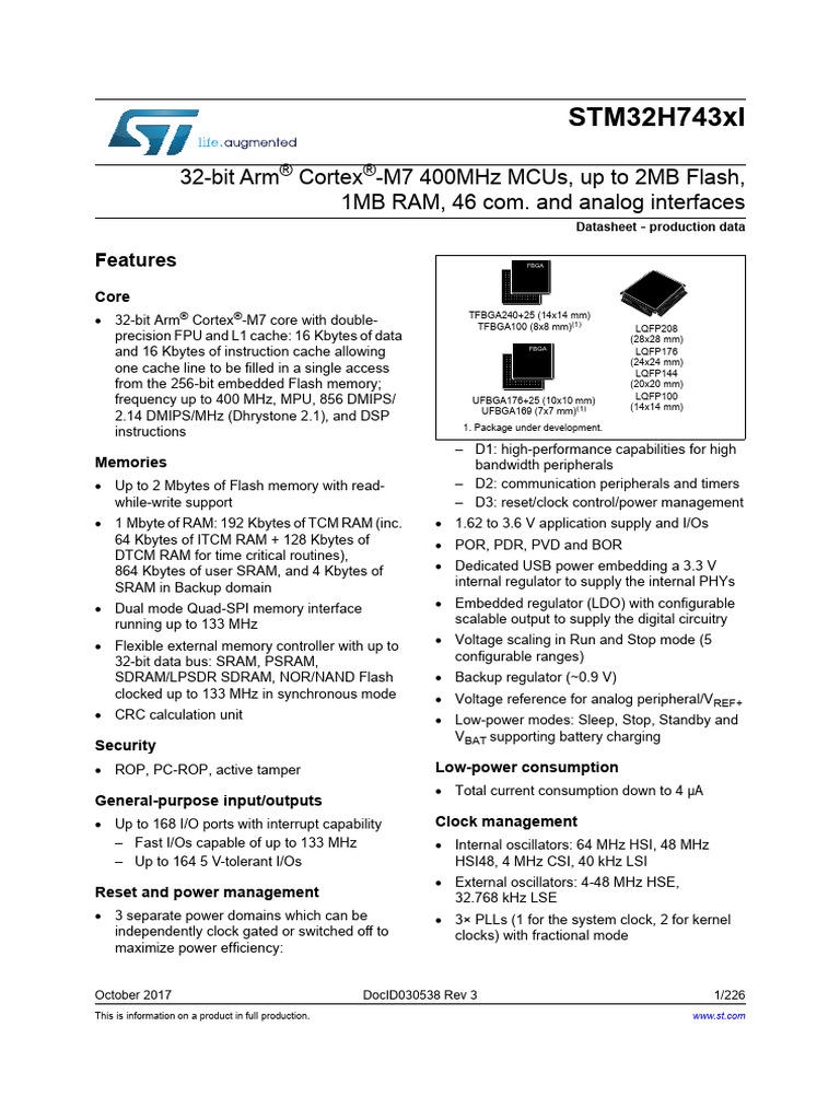 STMicroelectronics-STM32H743IIT6 C89597 | PDF