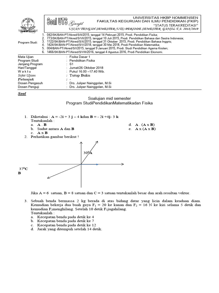 1. Soal Fisika Dasar 1 | PDF