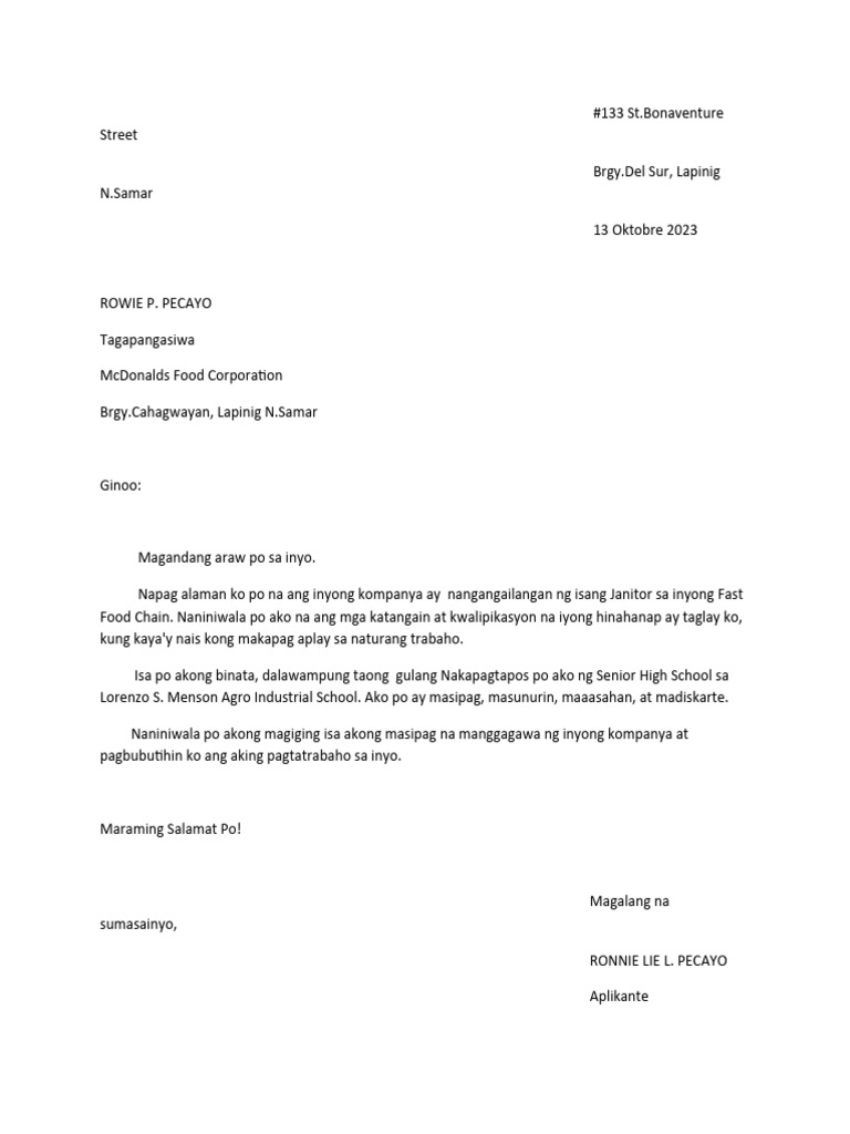 Liham Pangnegosyo No.2 | PDF