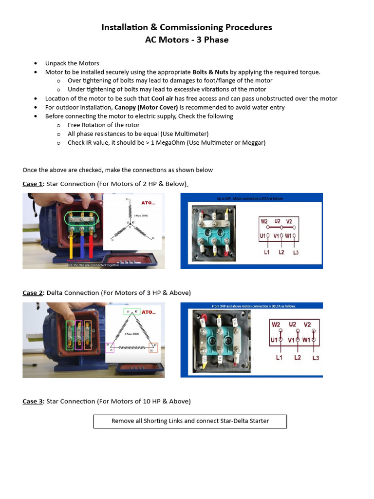 AC Motors Installation Guide | PDF | Electric Motor | Fuse (Electrical)
