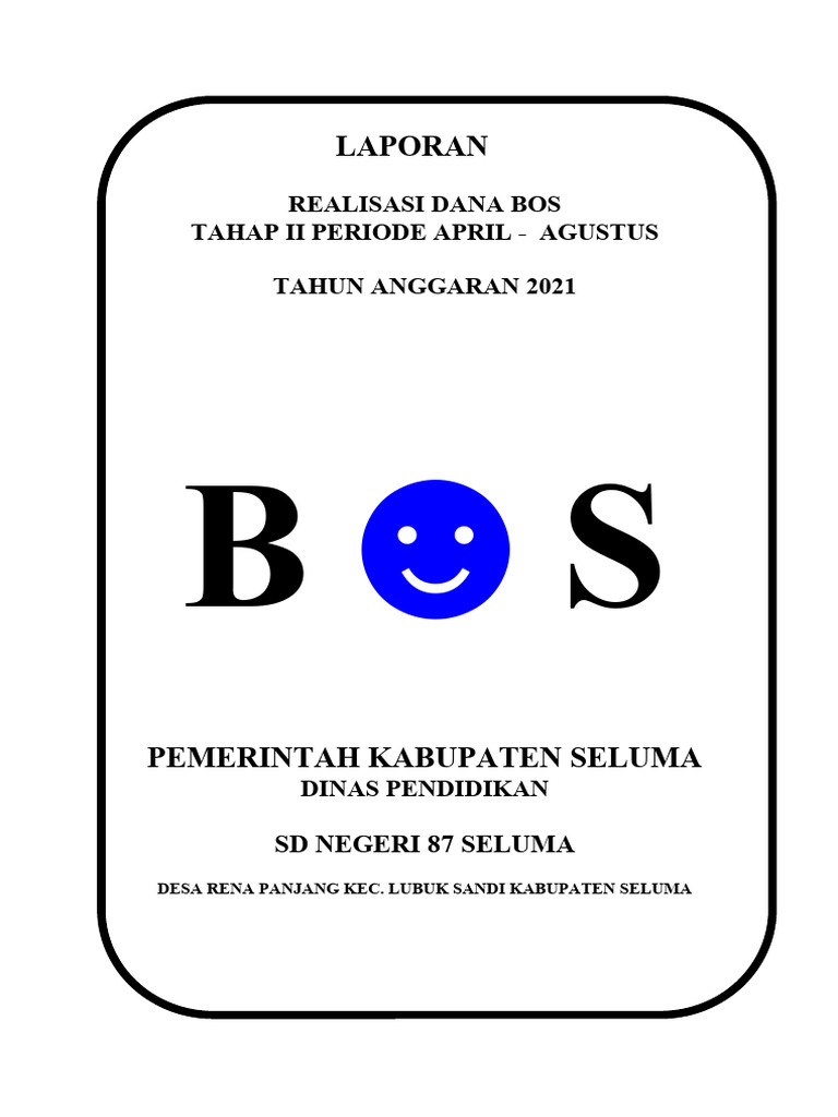 Cover Laporan Realisasi Dana Bos 2021 | PDF