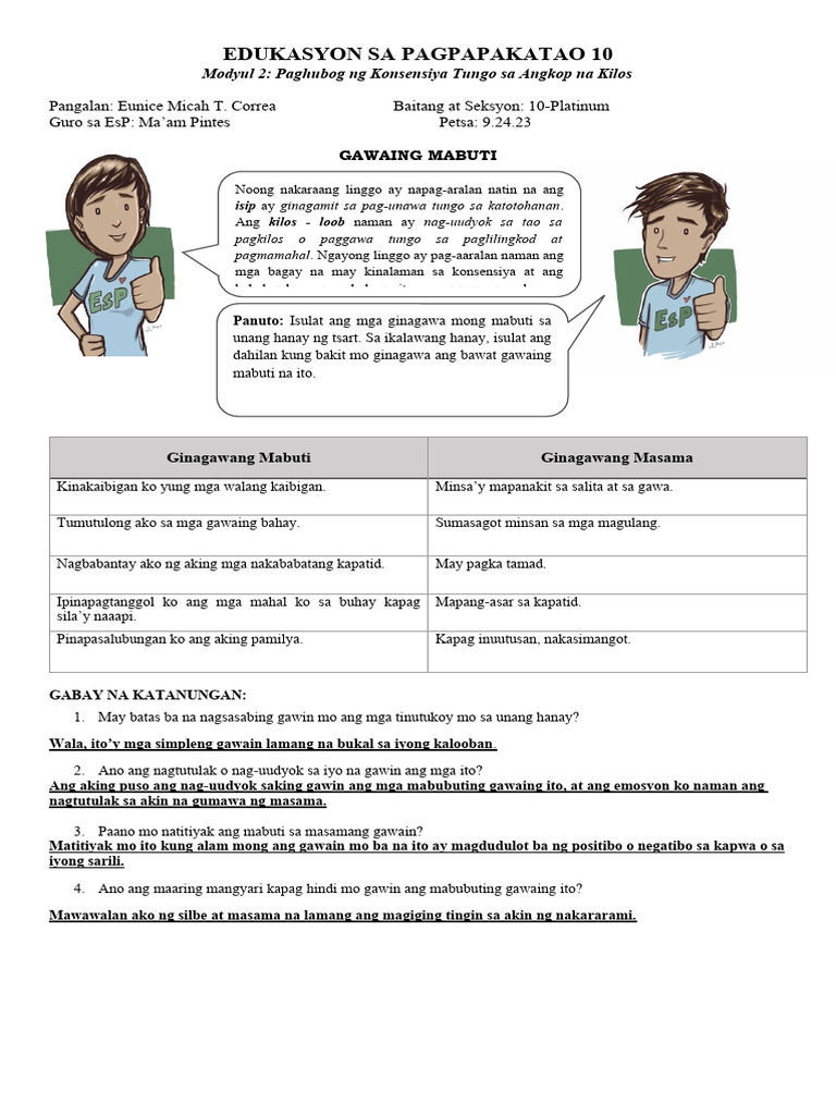 Panimulang-Gawain-Module-2 ESP | PDF