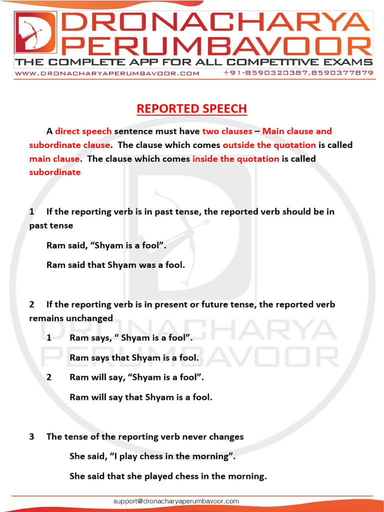 Reported Speech 2 059301231688472156 | PDF