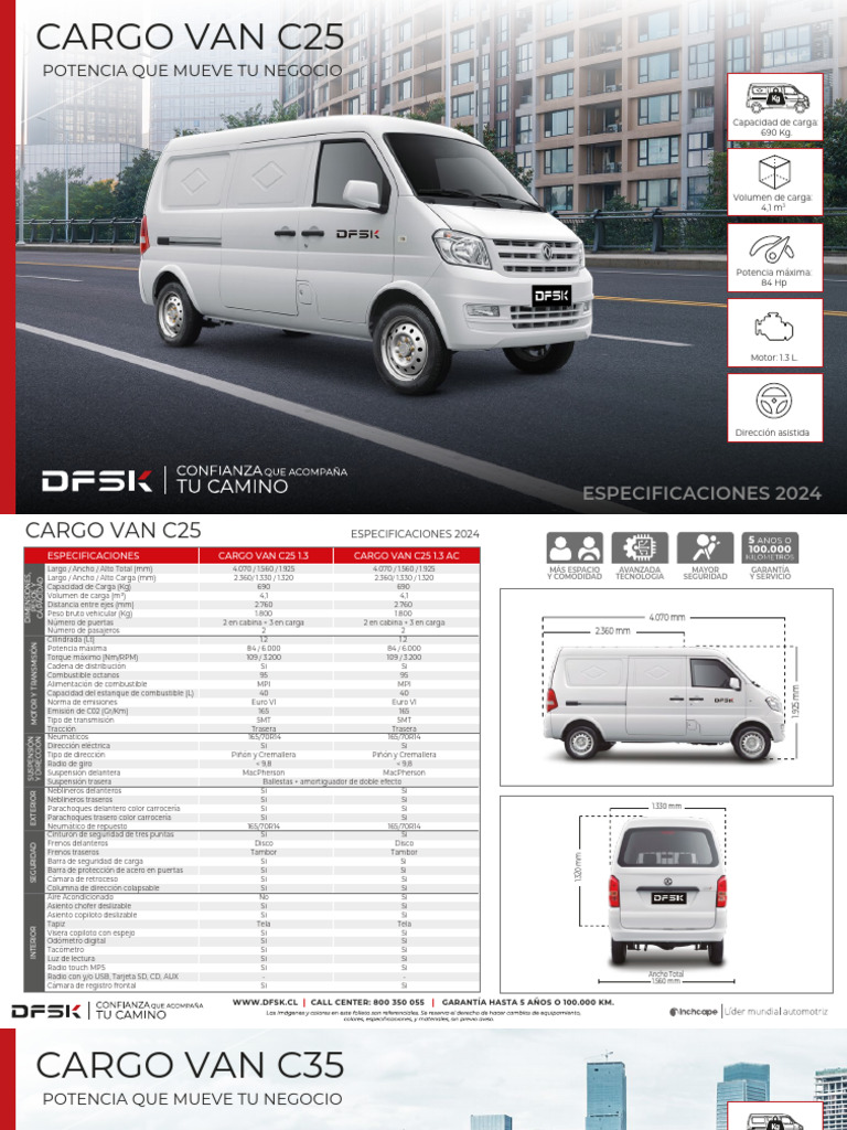 Ficha Cargo Van c25 y c35 | PDF