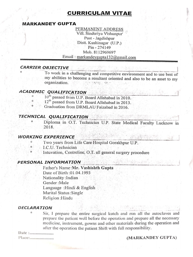 Ot Resume Life | PDF