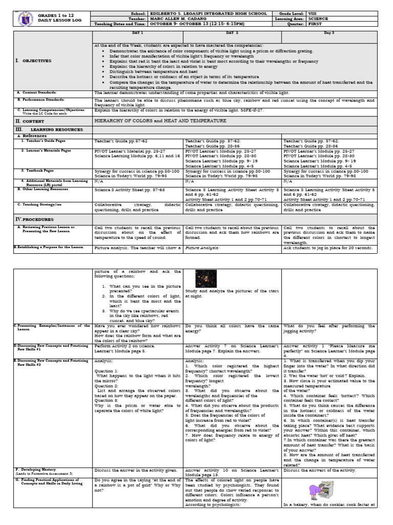 Q1W5 | PDF | Science & Mathematics