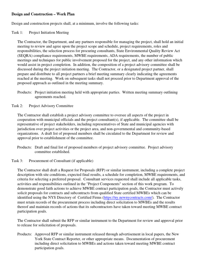 RFP Design-And-Construction-Work-Plan | PDF | General Contractor ...