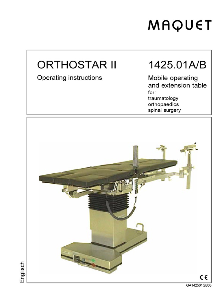 Maquet Operating Table Orthostar II - User Manual | PDF