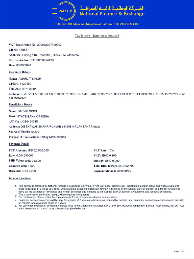 Nafex Transaction 05-09-2023 | PDF