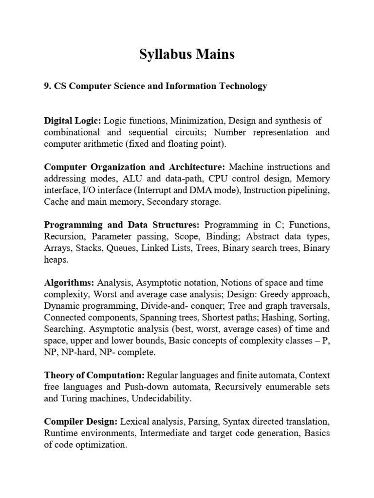 CGPDTM Mains Syllabus | PDF | Computer Network | Computer Program