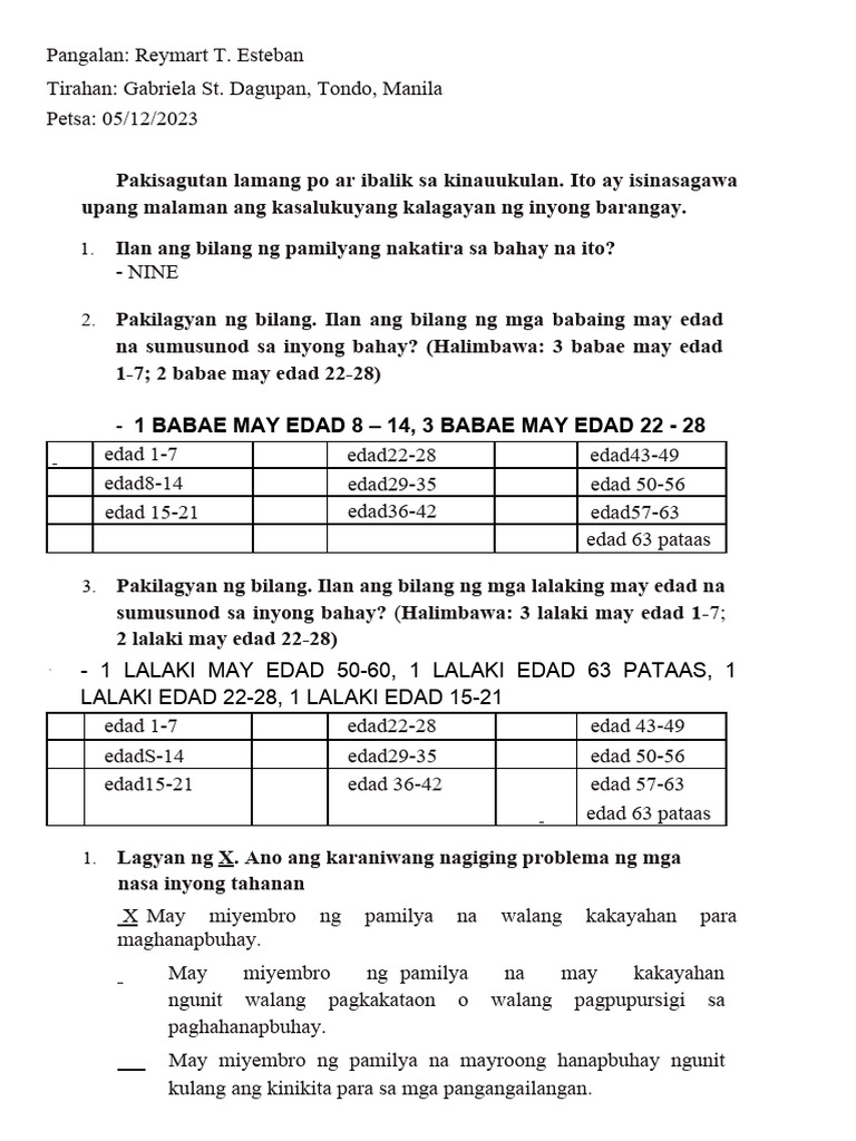 MAY 2 CNA Questionnaire | PDF